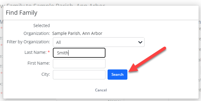 Create/add a new family record – ParishSoft